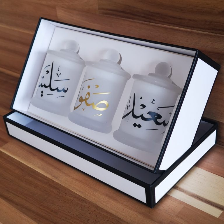 Bespoke Candle Holders with Caligraphy - Gifts - House Of Calligraphy